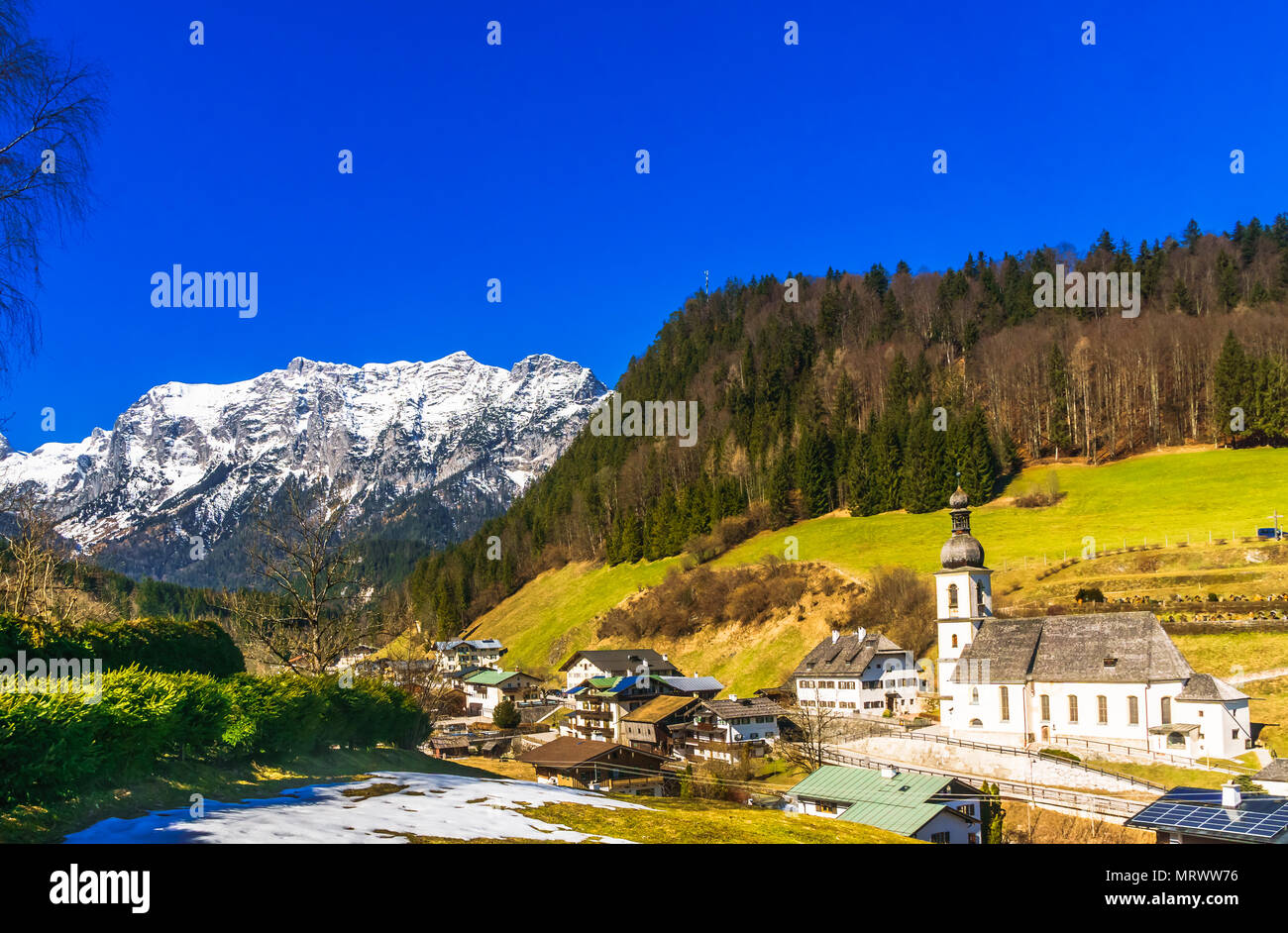 Countryside bavarian village ramsau germany hi-res stock photography ...