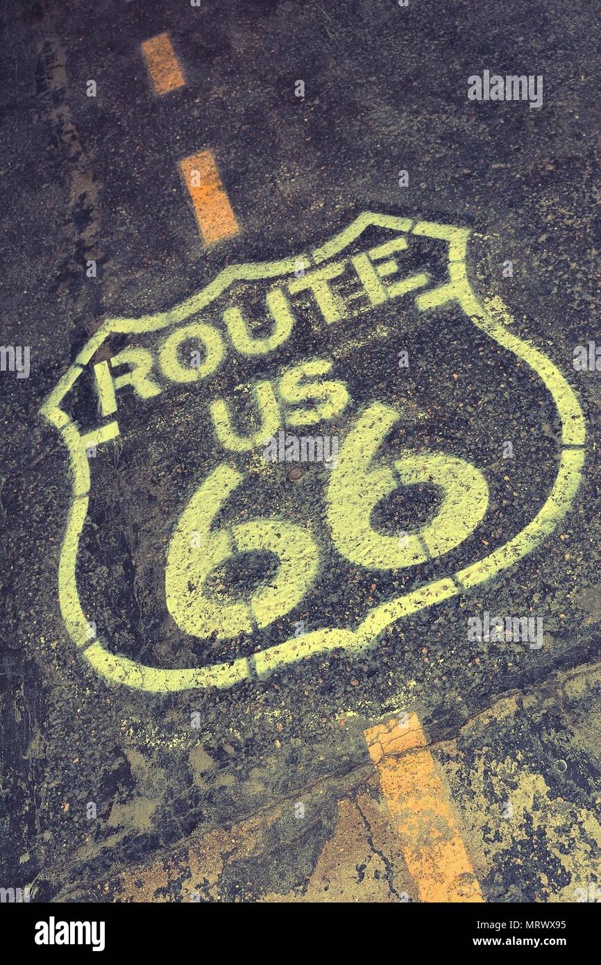 The mythical Route 66 sign in USA Stock Photo - Alamy