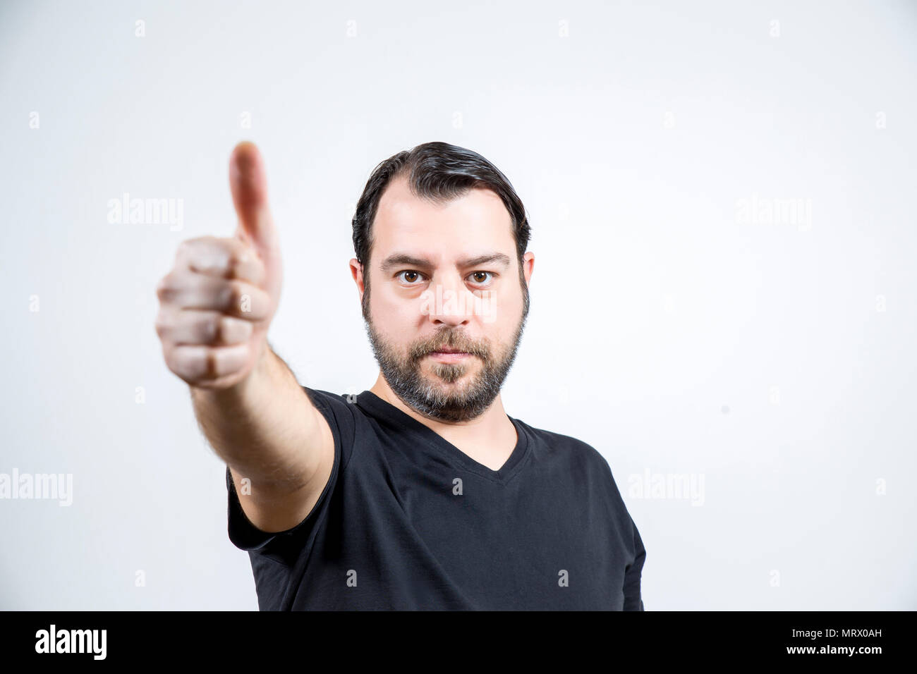 Thumb up bearded man hi-res stock photography and images - Alamy