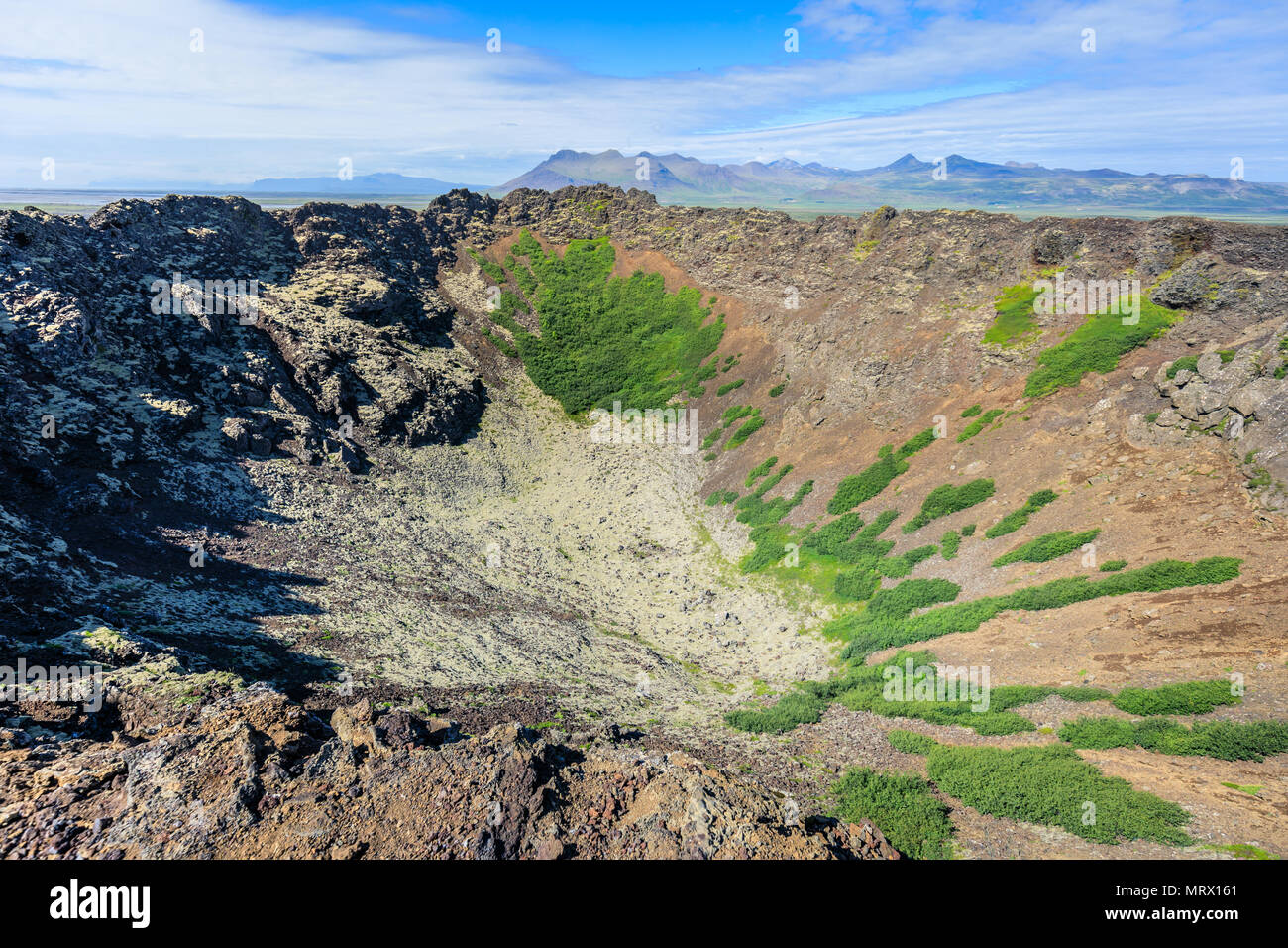 Amazing Scenic volcano landscape shot on iceland summer Stock Photo - Alamy