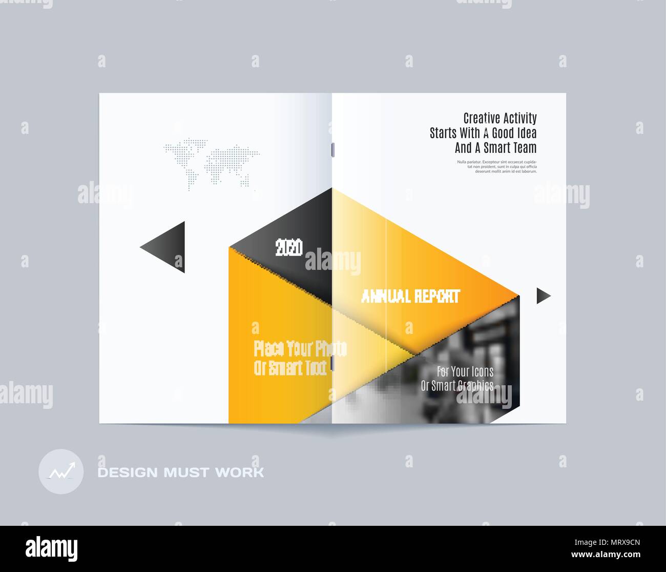 Abstract double-page brochure material design style with colourful ...