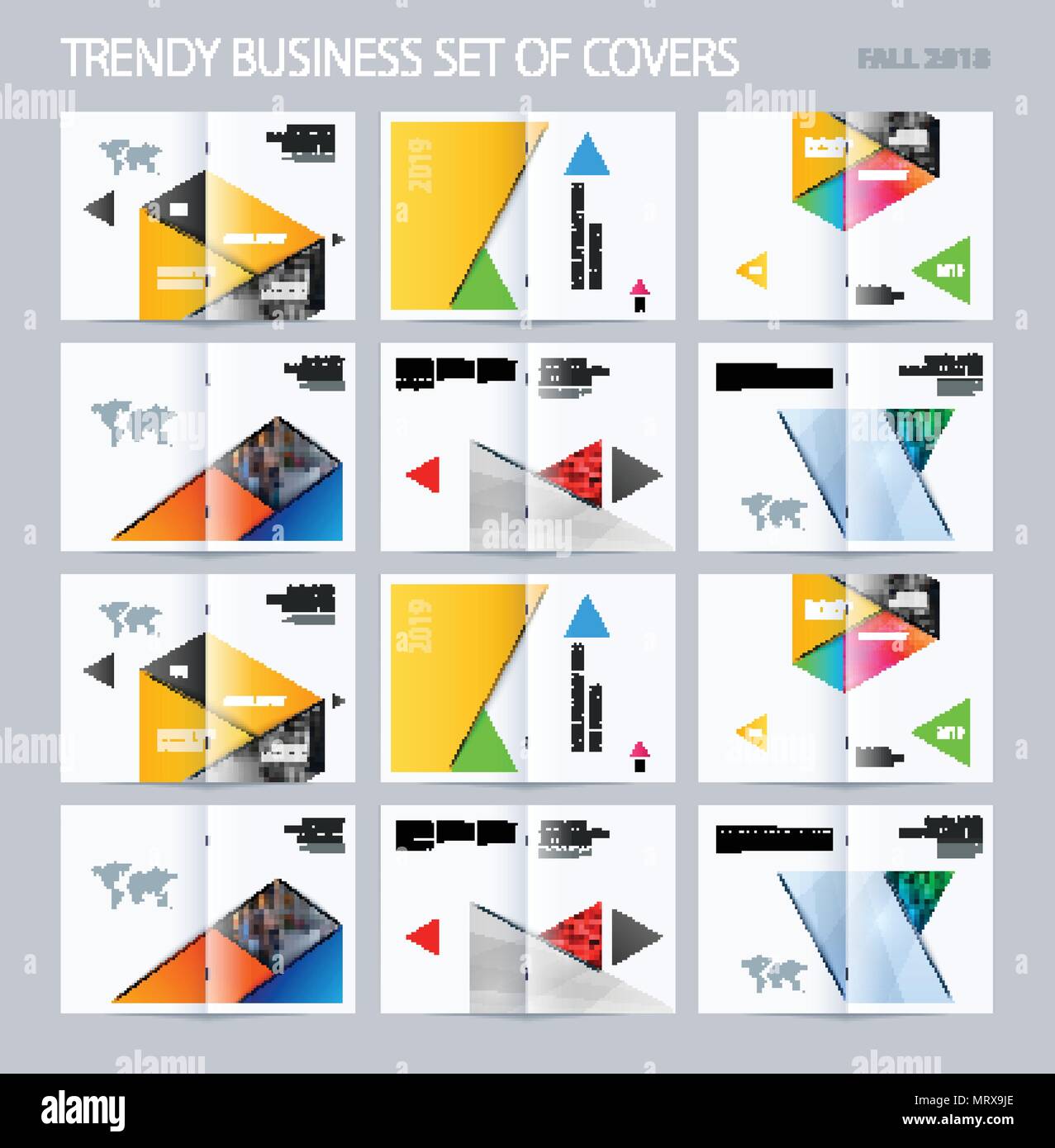 Abstract double-page brochure material design style with colourful ...