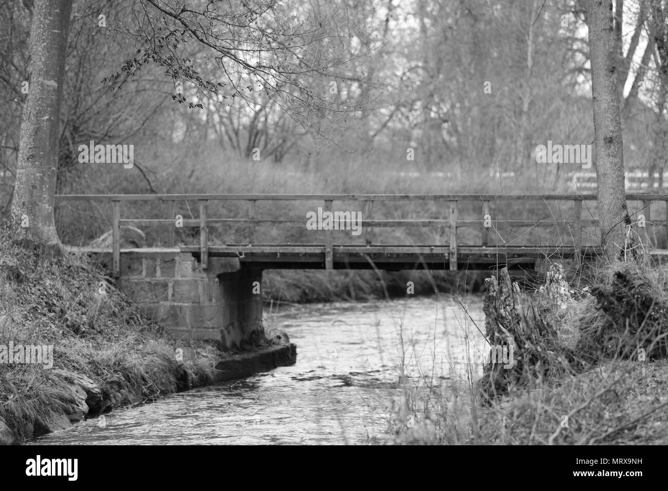 Modern pedestrian bridge over Black and White Stock Photos & Images - Alamy