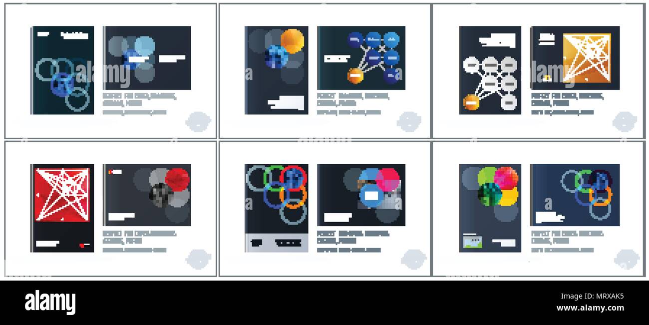 Brochure design round template. Colourful modern abstract set, annual ...