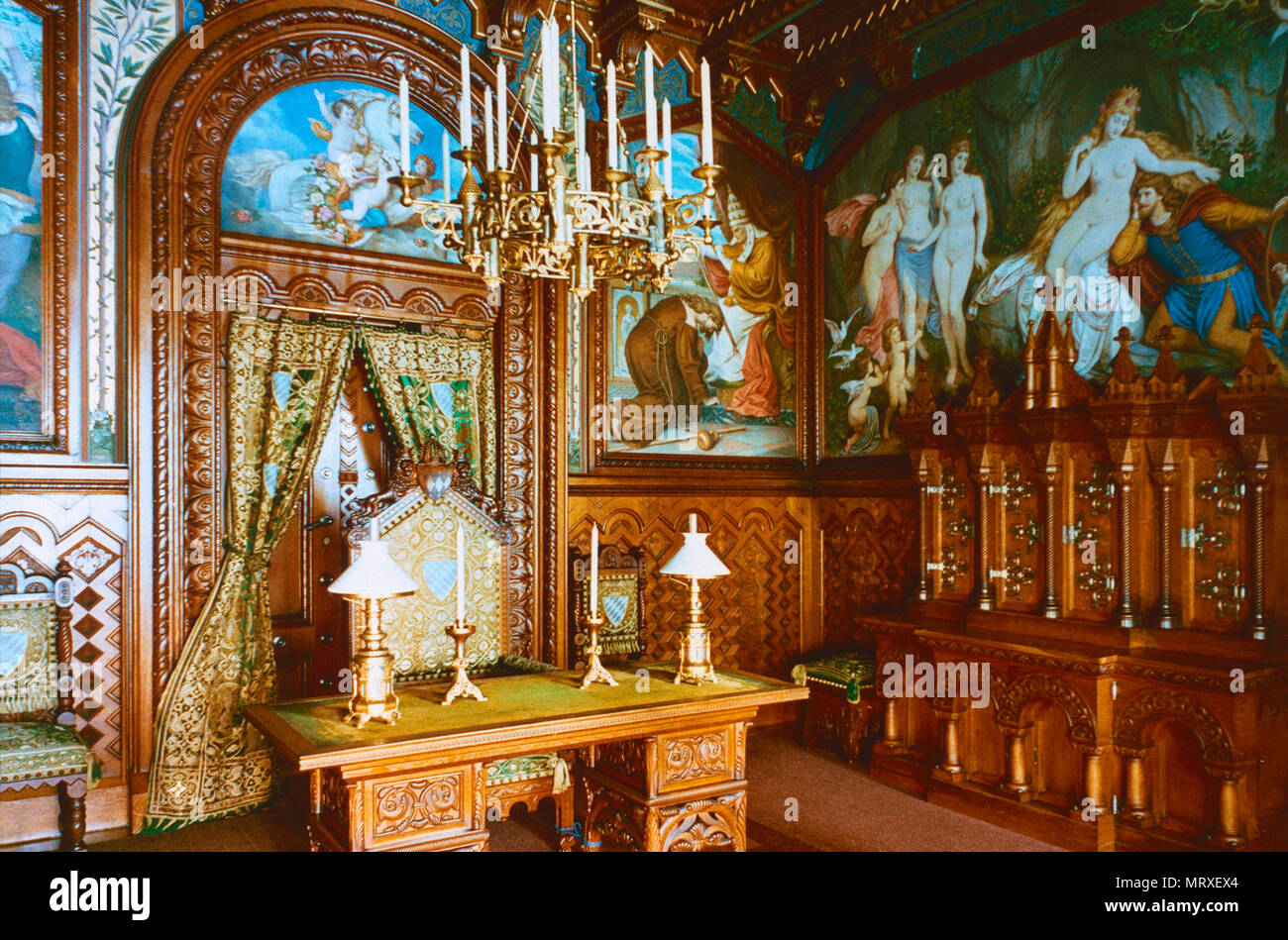 The study,Neuschwanstein Castle,Germany Stock Photo - Alamy