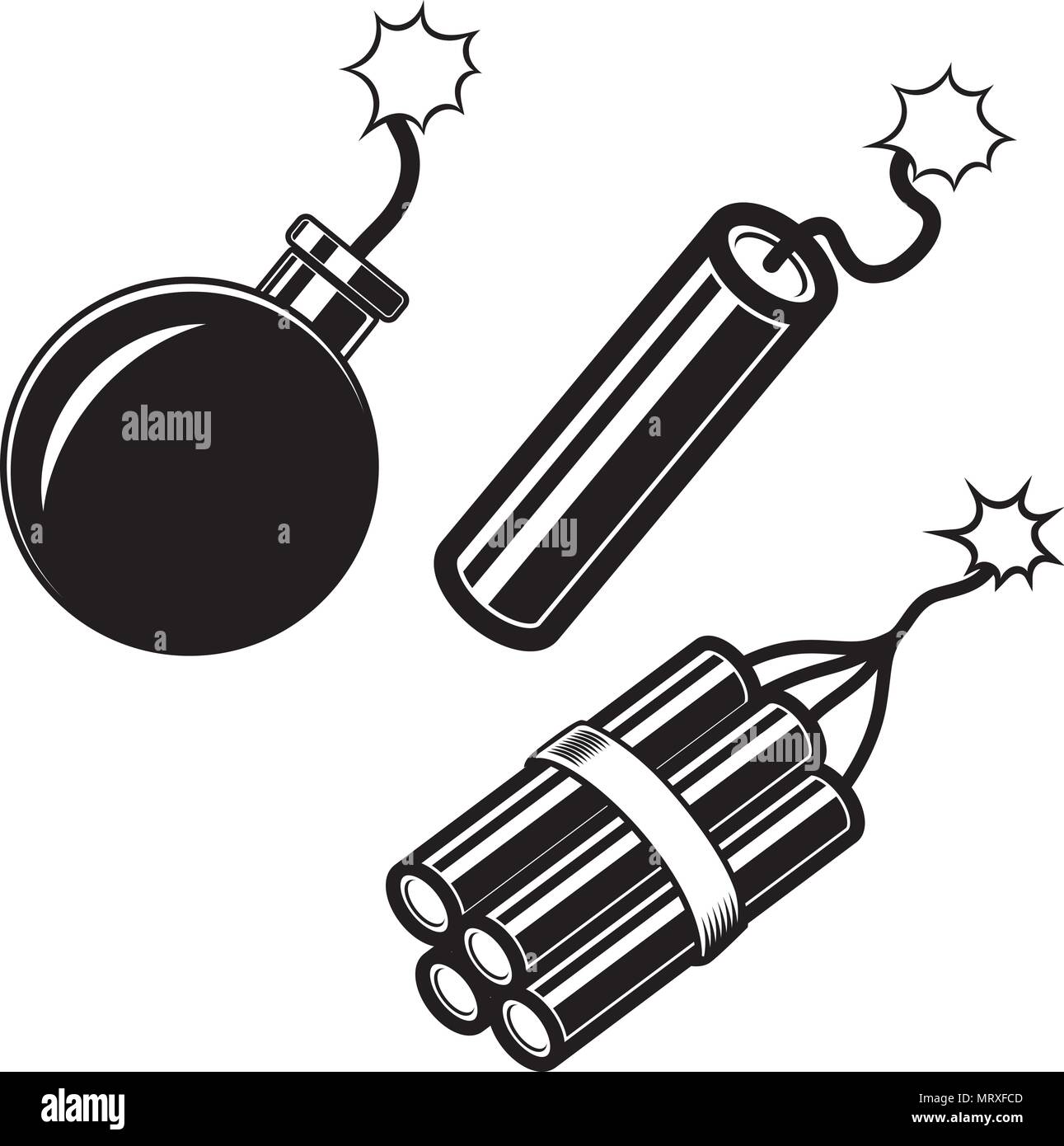 Illustration of comic style bomb, dynamite sticks. Design element for ...