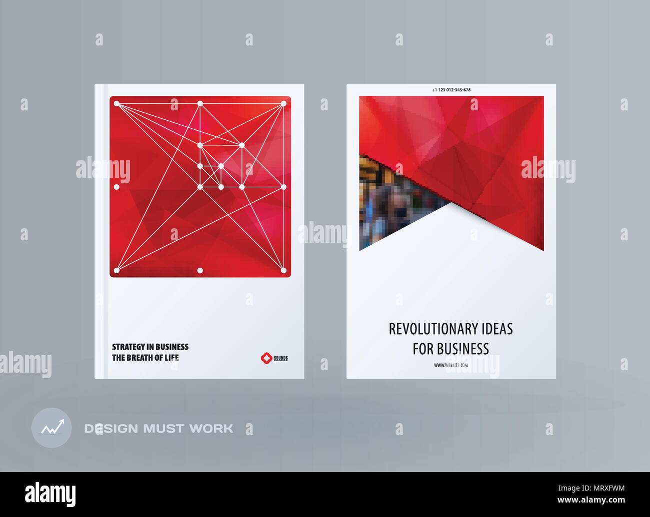 Brochure design round template. Colourful modern abstract set, annual ...