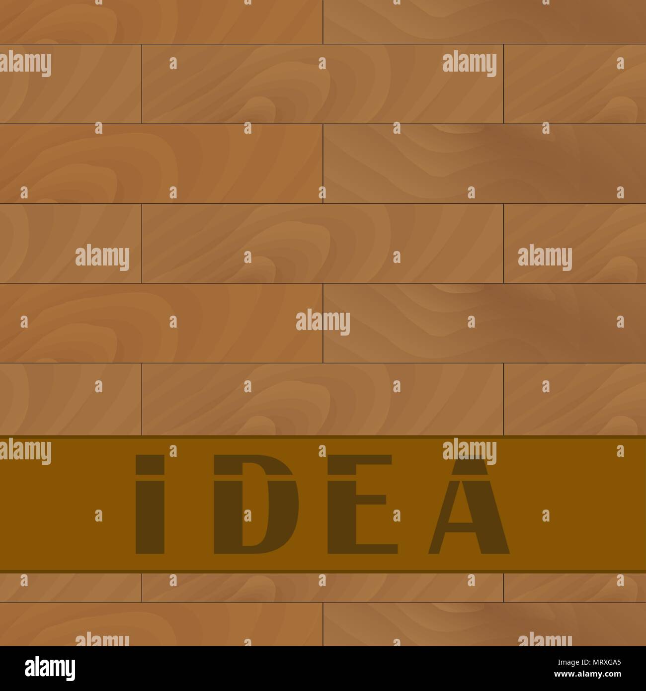 Wooden table banner idea. Top view workplace, idea work flat view ...