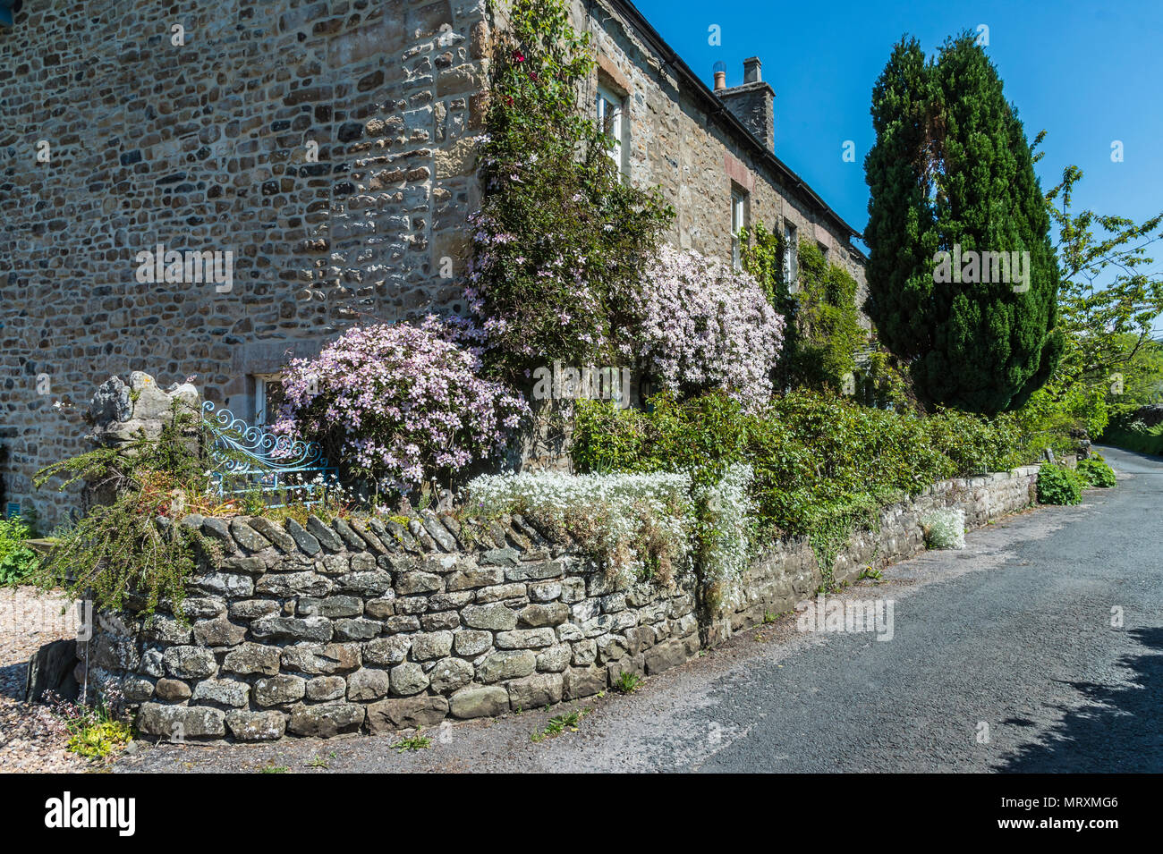 The delightful hamlet of Leck in Lancashire with springtime flowers ...