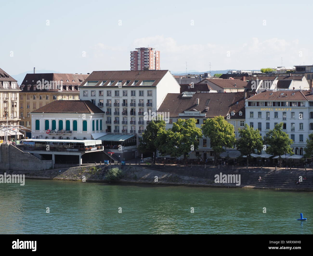 BASEL, SWITZERLAND on JULY 2017: Panorama of cityscape landscapes of ...