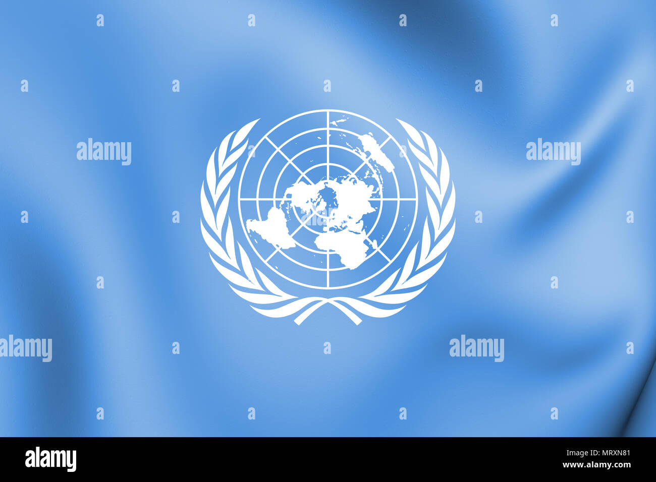 3D Flag of United Nations. 3D Illustration Stock Photo - Alamy