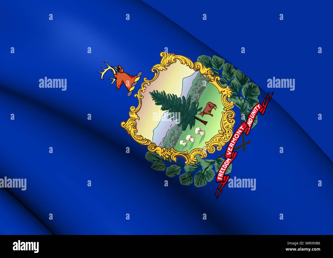 3D Flag of Vermont state, USA. 3D Illustration Stock Photo - Alamy