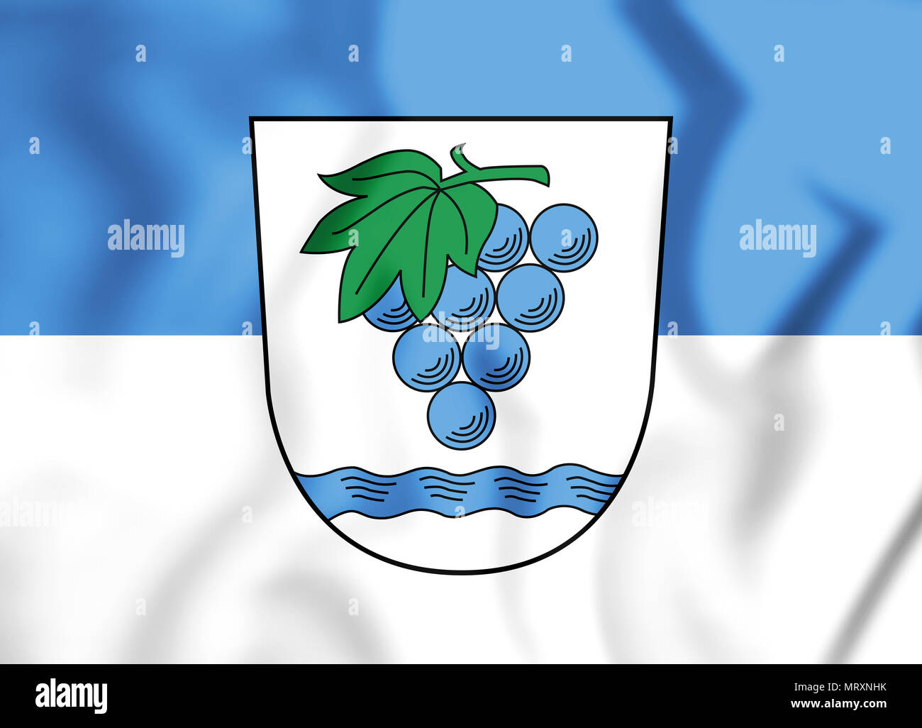 3D Flag of Weil am Rhein (Baden-Wurttemberg), Germany. 3D Illustration ...