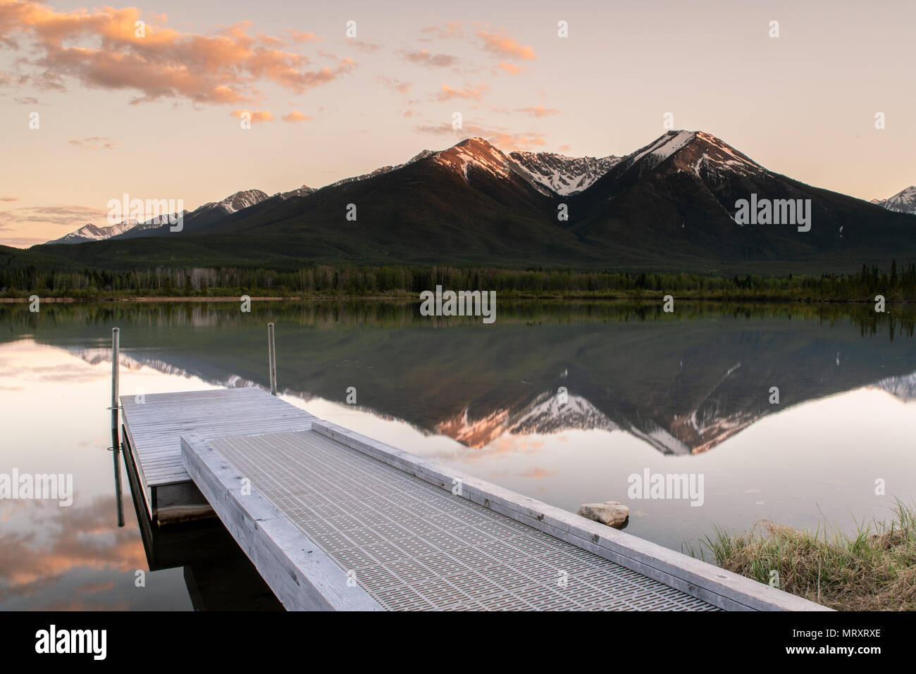 Sunset at Vermillion Lakes, Banff National Park Stock Photo - Alamy