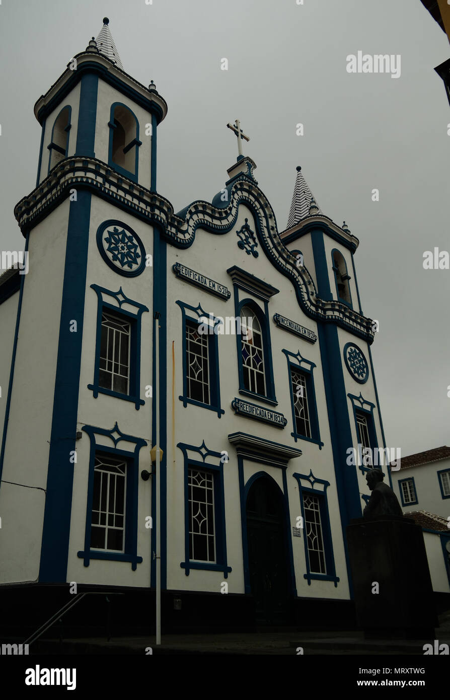 Exterior view to Church of the Holy Christ at Praia da Vitoria,terceira ...