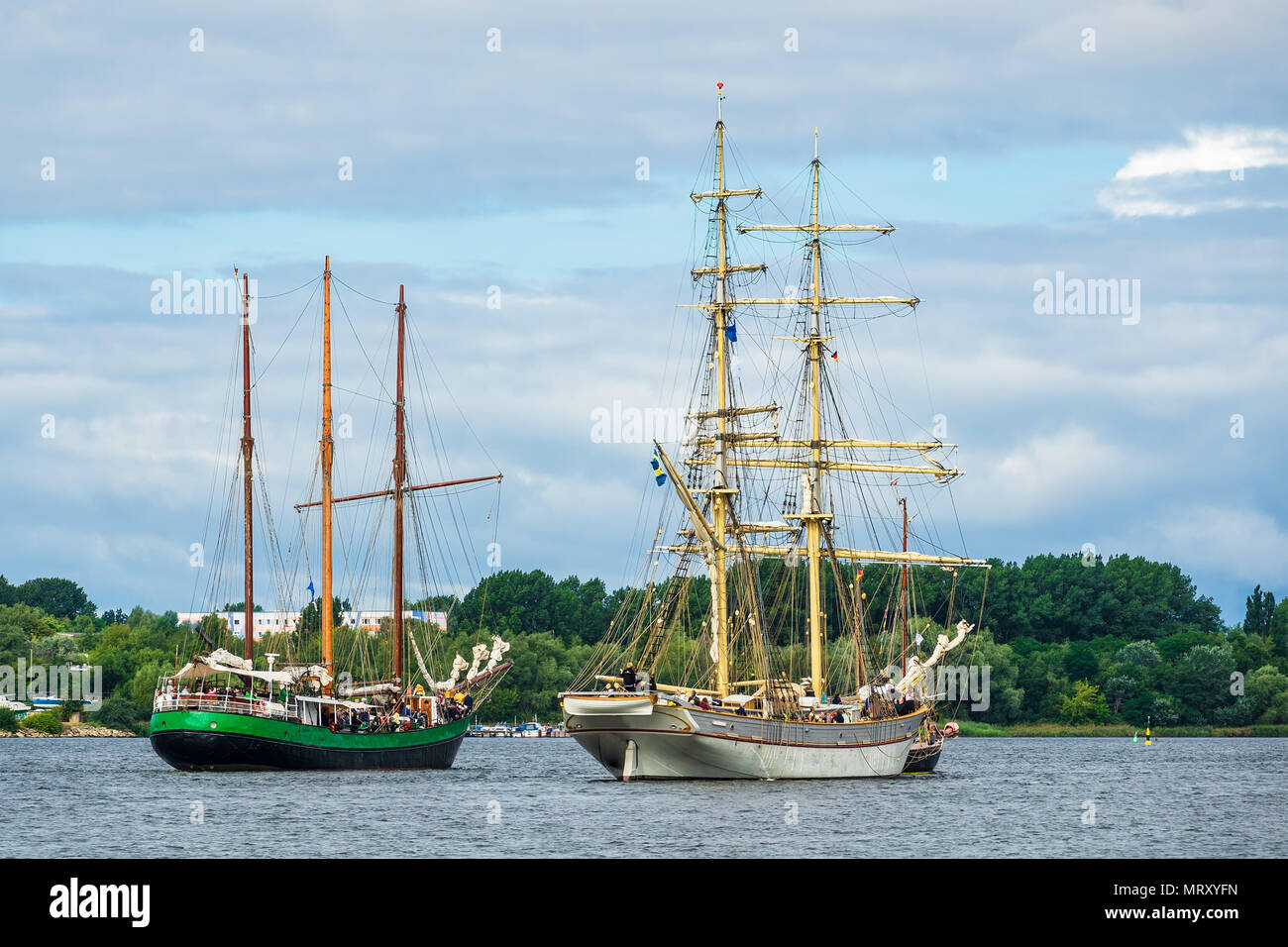 Sailing ships during the Hansesail in Rostock, Germany Stock Photo - Alamy