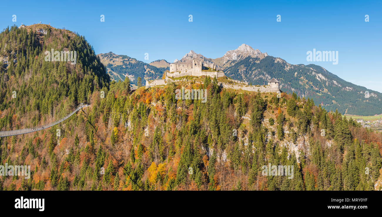 Reutte, Tyrol, Austria, Europe. Ehrenberg Castle and the Highline 179 ...