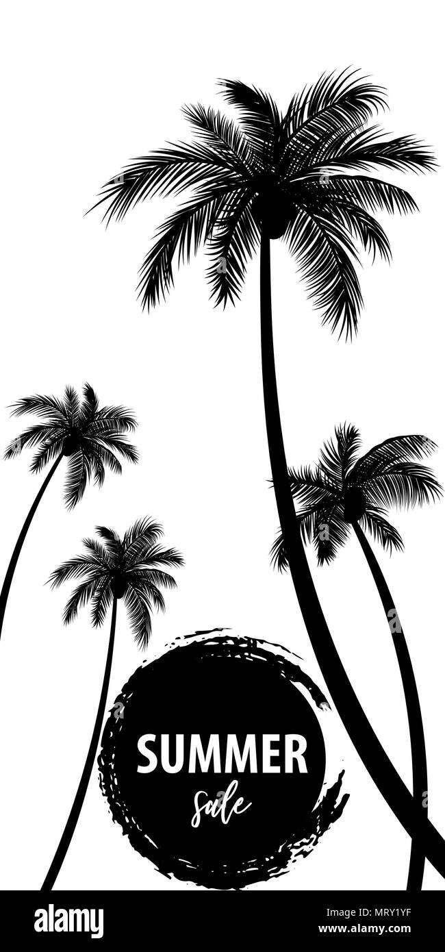 Summer time palm tree banner poster Stock Vector Image & Art - Alamy