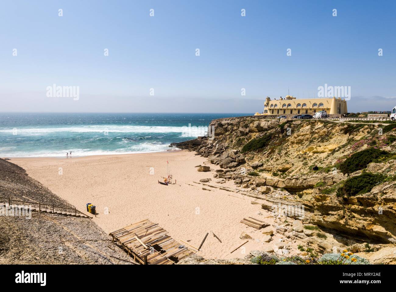 Portugal,Praia do Guincho is a popular Atlantic beach, has preferred ...