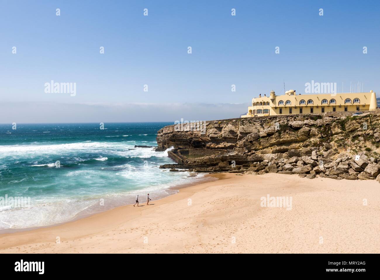 Portugal,Praia do Guincho is a popular Atlantic beach, has preferred ...