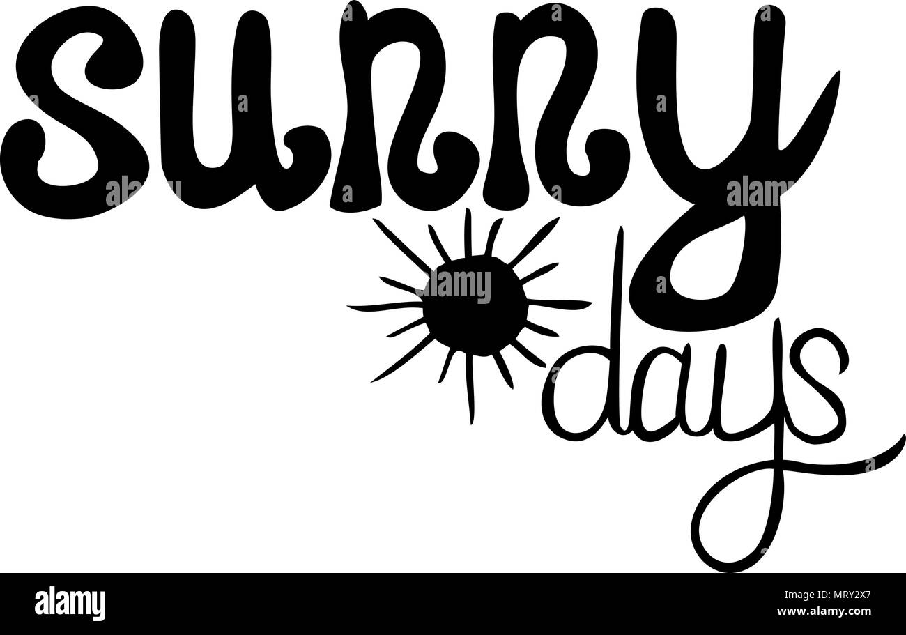 vector hand written summer lettering - sunny days Stock Vector Image ...