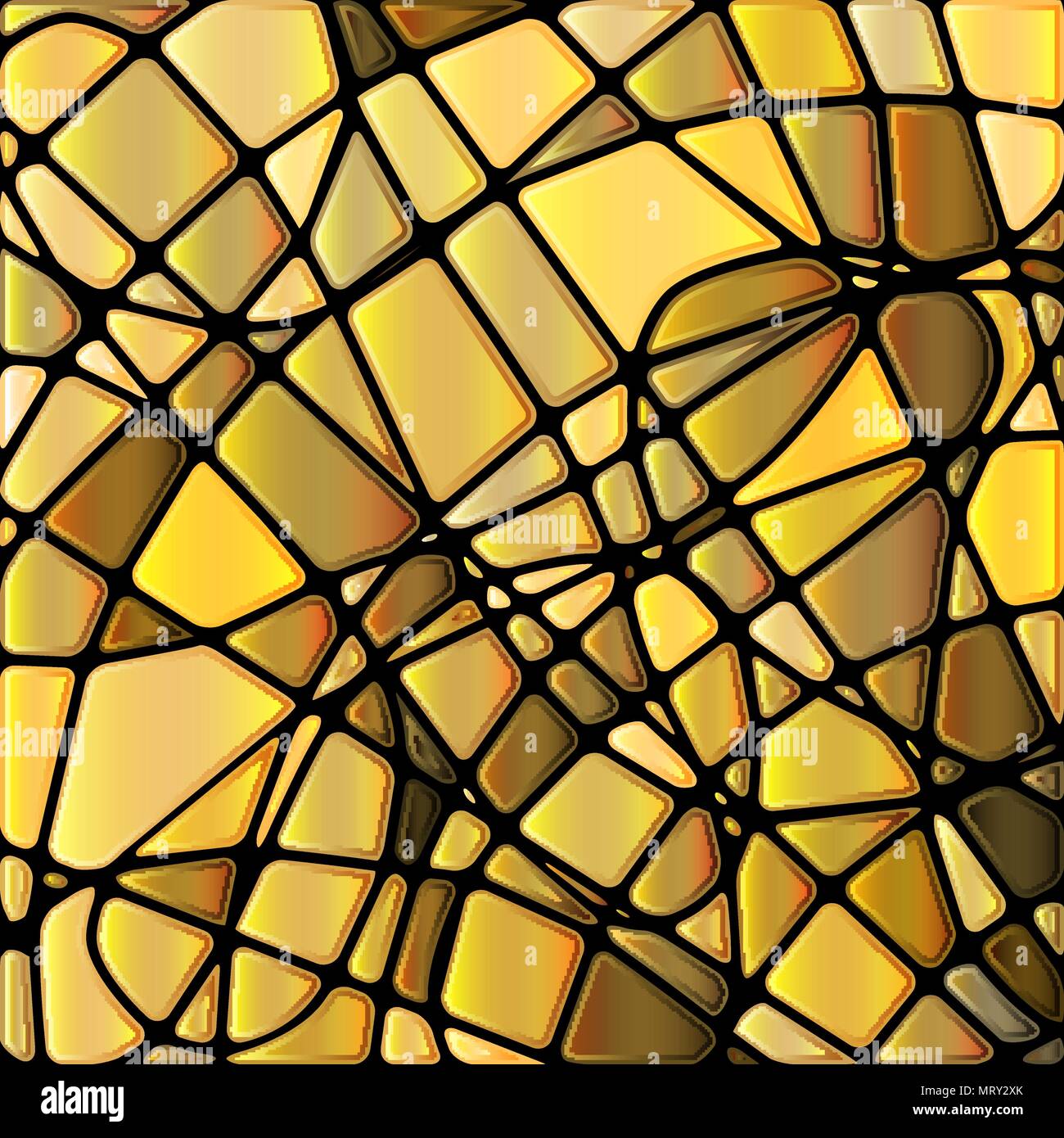 abstract vector stained-glass mosaic background - yellow and brown ...