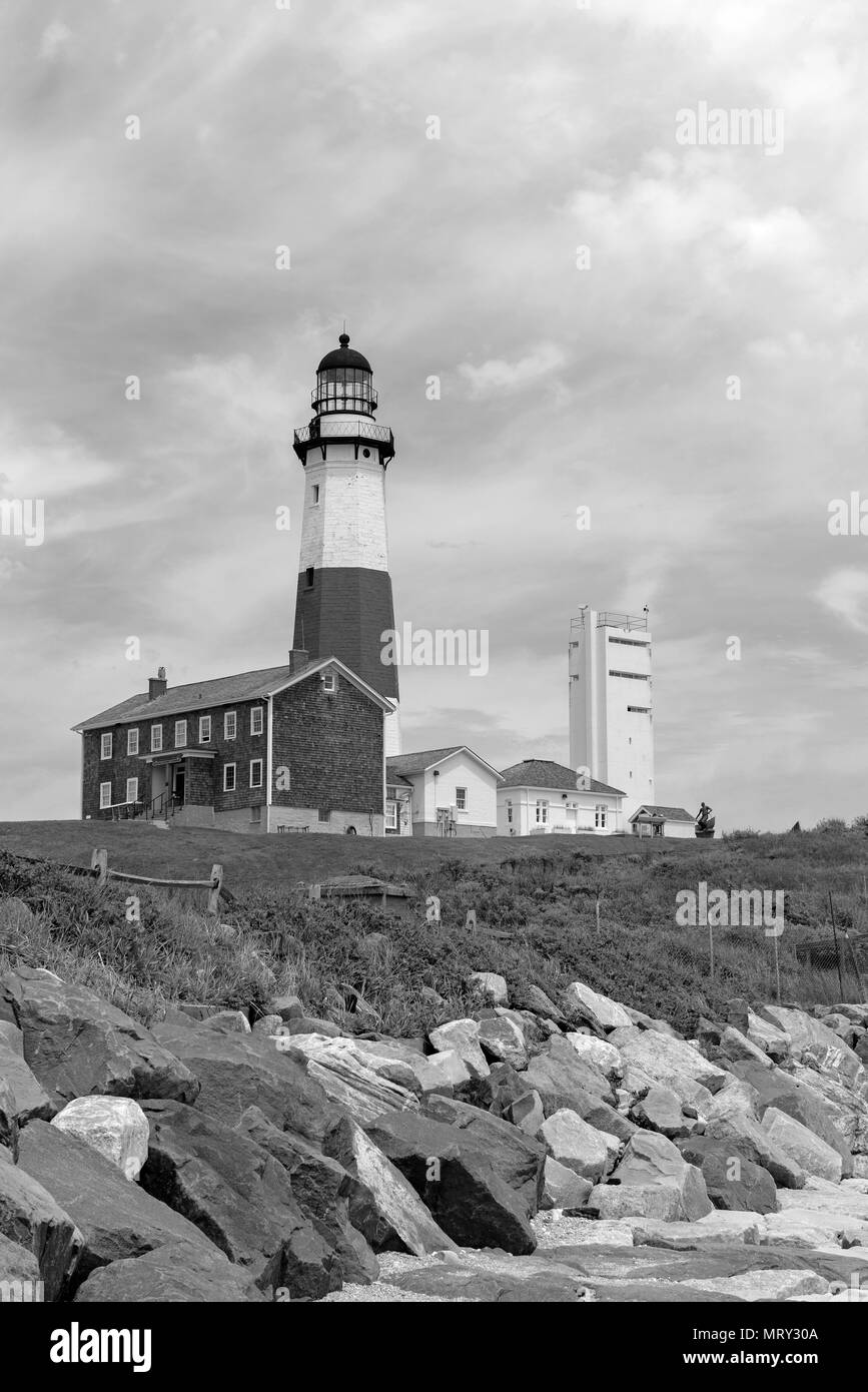 Coastal scene with Montauk Lighthouse in Long Island New York Stock ...