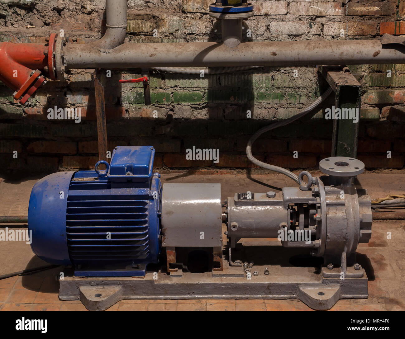 Electrical engine in the control boiler room Stock Photo - Alamy