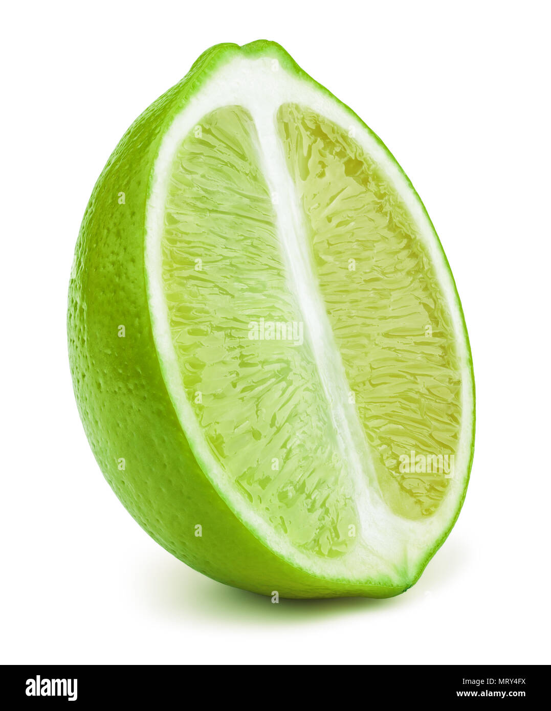 Half of lime fruit slice isolated on white Stock Photo - Alamy