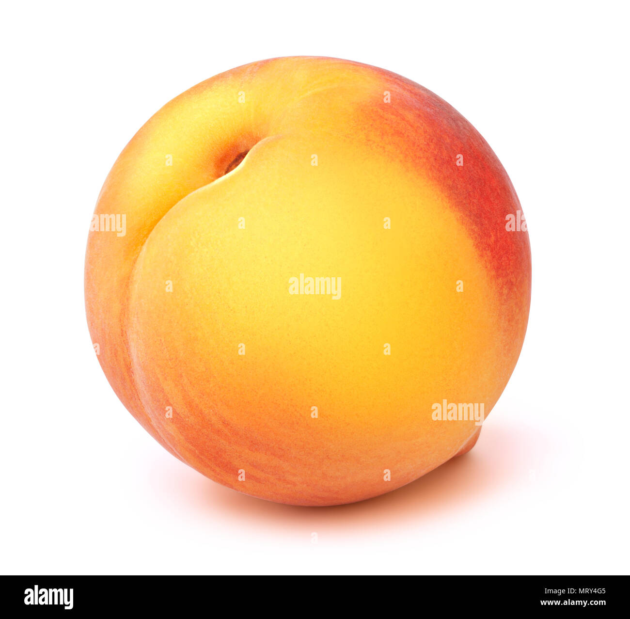 Fresh yellow peach isolated on white Stock Photo - Alamy