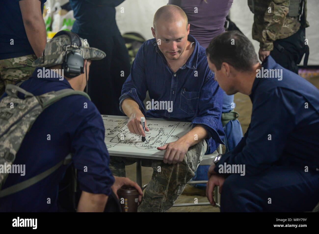U.S. Air Force Airmen from the 644th Combat Communications Squadron ...