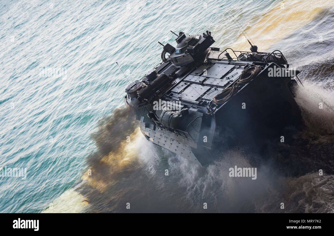 ATLANTIC OCEAN (July 11, 2017) An amphibious assault vehicle, attached ...