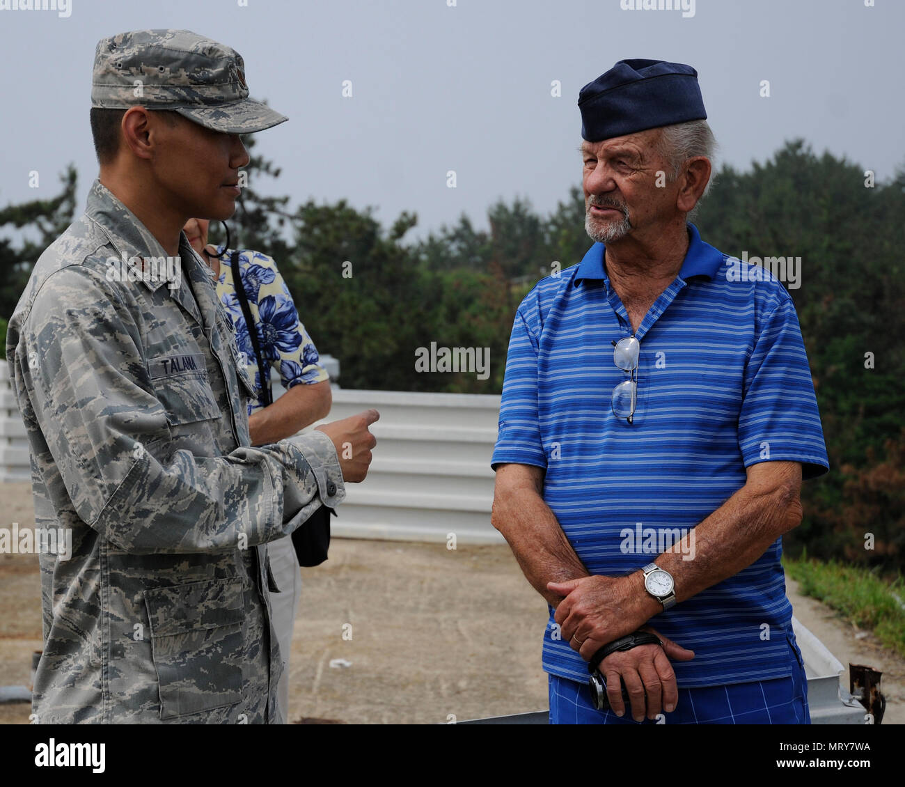 U.S. Air Force Maj. Jeric Talania, 8th Fighter Wing Protocol officer in ...