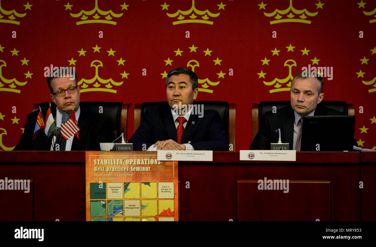 Dr. Sebastian von Munchow (left), Mr. Keneshbek Sainazarov (middle) and ...