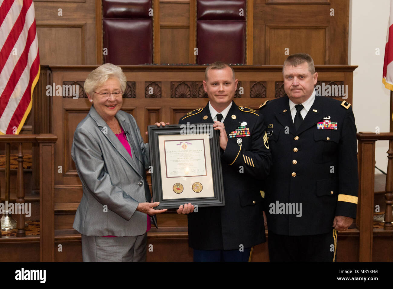 Governor Kay Ivey presents Staff Sgt. Donald P. McCook, Alabama ...