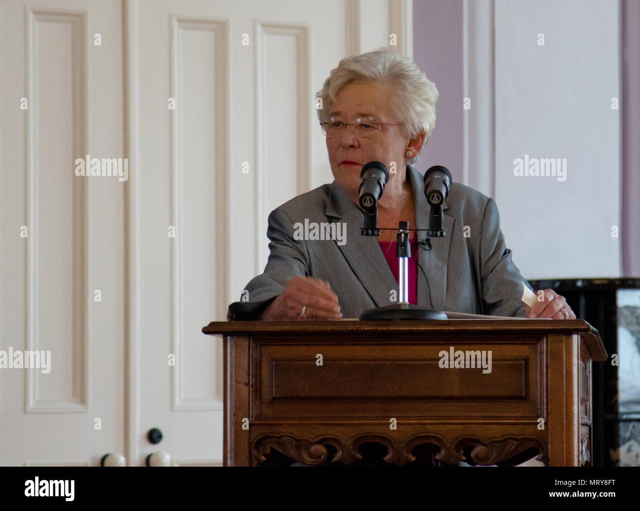 Governor Kay Ivey speaks at an award ceremony at the State Capitol in ...