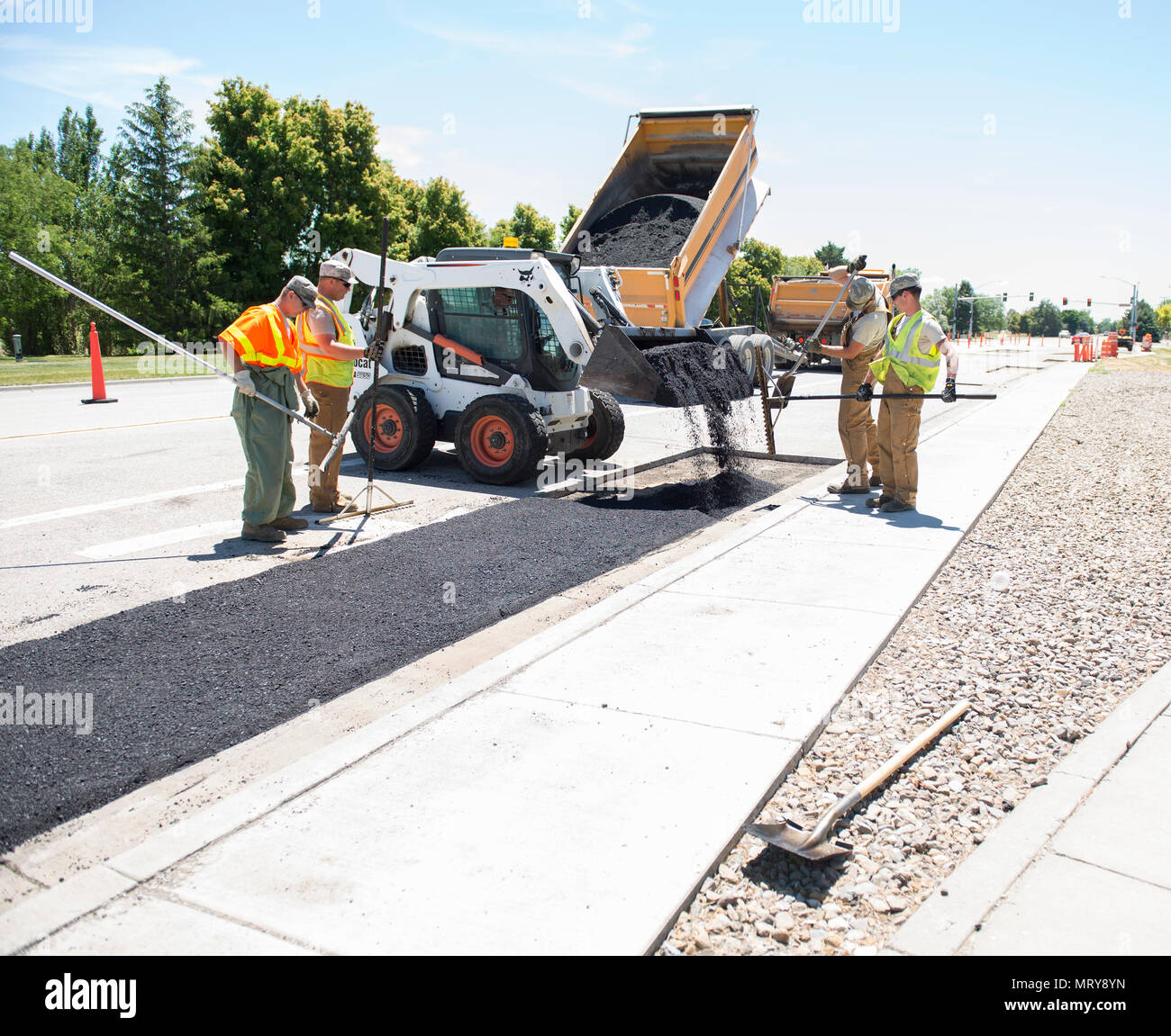 366th Civil Engineer Squadron Dirtboys lay asphalt at Mountain Home Air ...