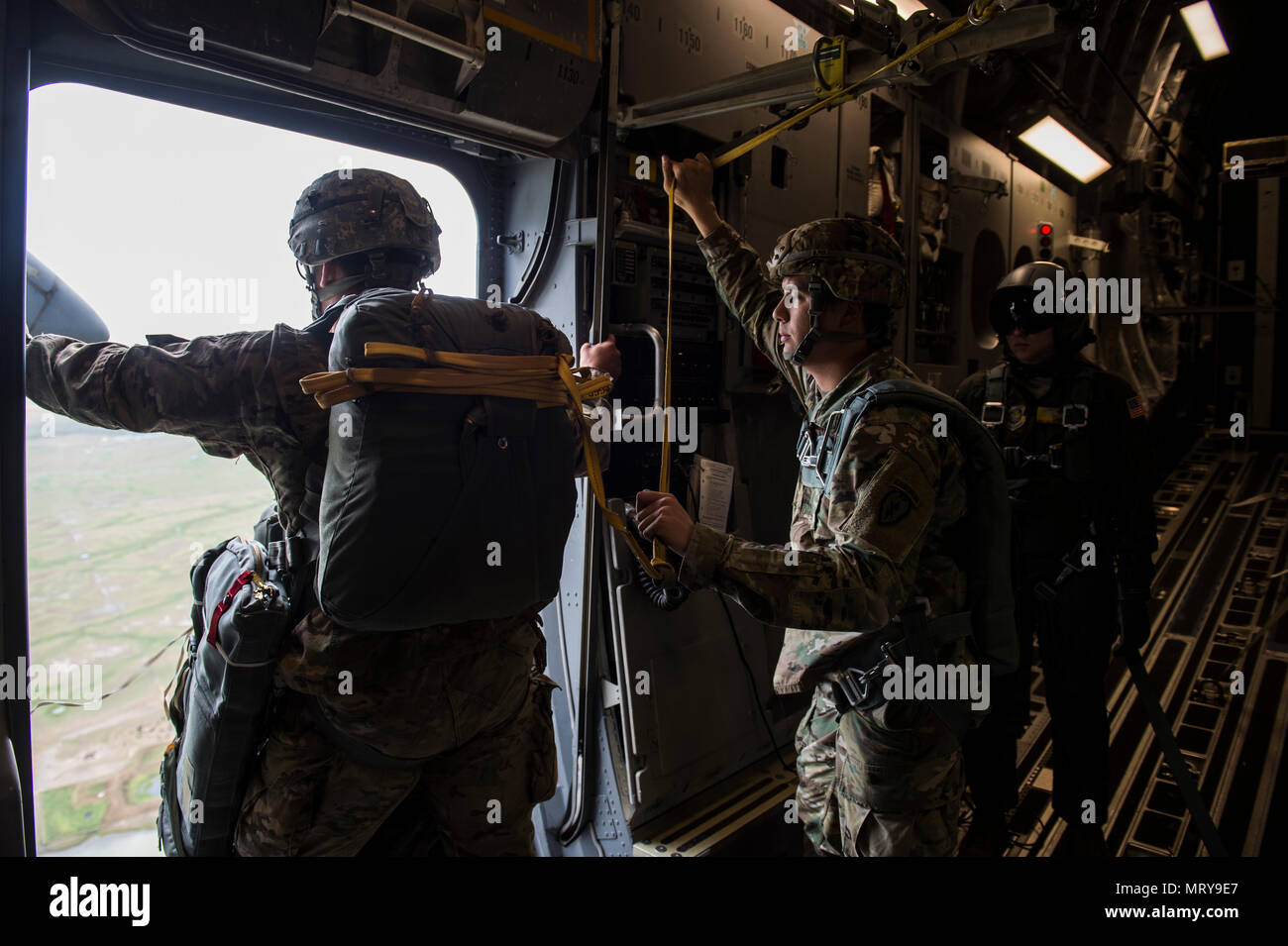 A U.S. Army airborne paratrooper from the 4th Brigade, 25th Infantry ...