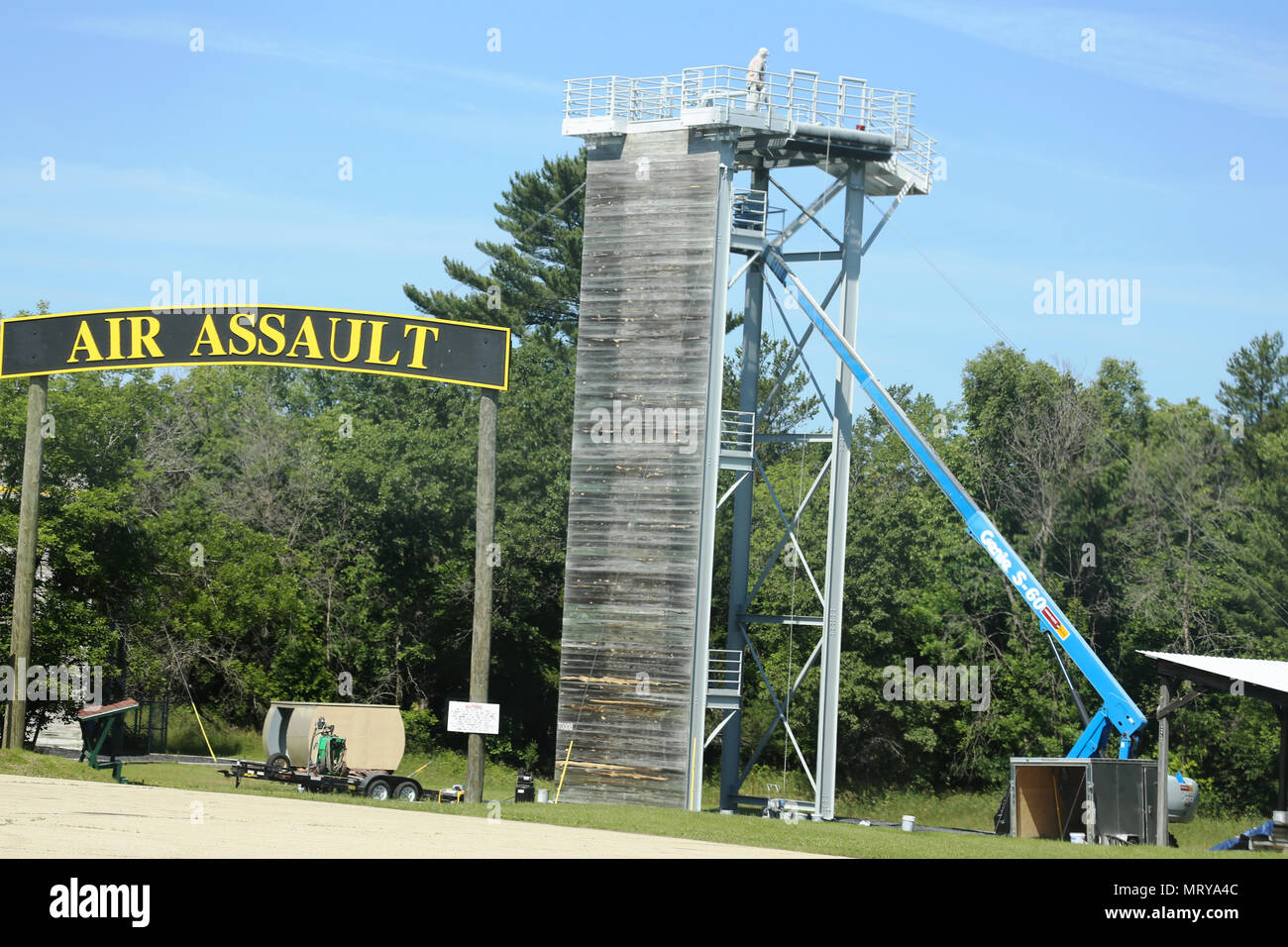 A worker with contractor Platt Construction of Tomah, Wis., works on ...