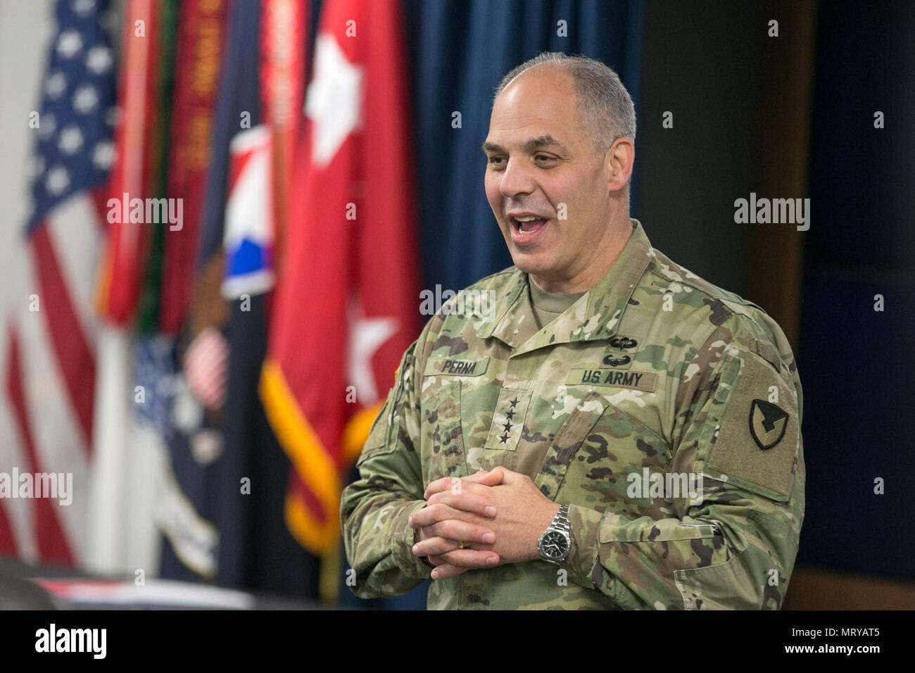 U.S. Army Gen. Gus Perna, commander of Army Materiel Command, gives ...