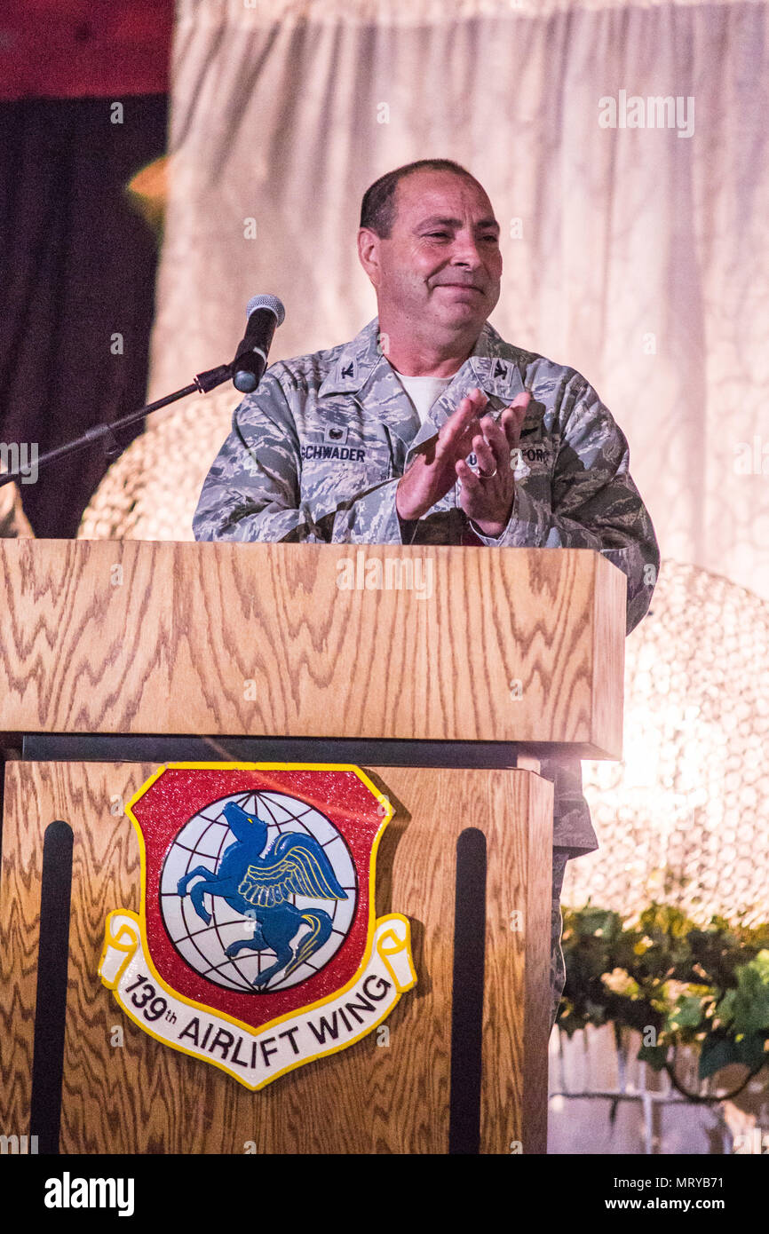 U.S. Air Force Col. Ralph Schwader, commander of the 139th Airlift Wing ...