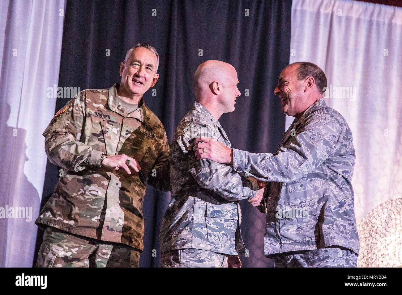 U.S. Army Maj. Gen. Stephen Danner (left), adjutant general of the ...