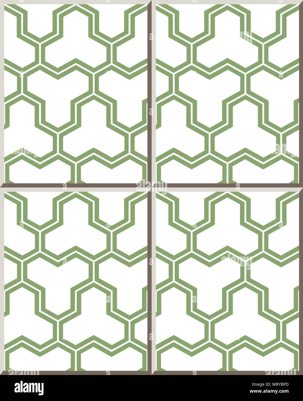 Ceramic tile pattern polygon geometry cross frame, oriental interior ...
