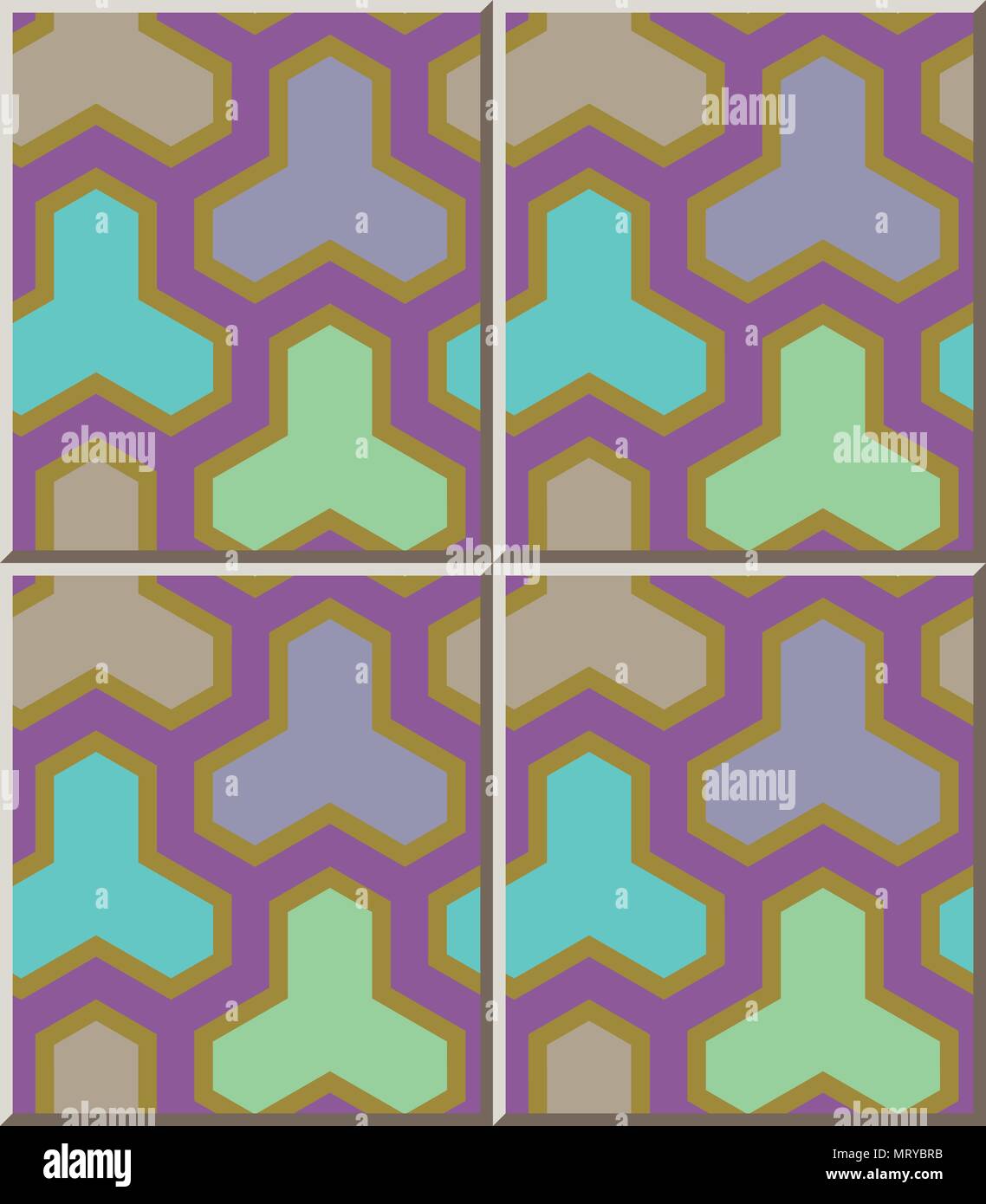 Ceramic tile pattern polygon colorful geometry cross, oriental interior ...