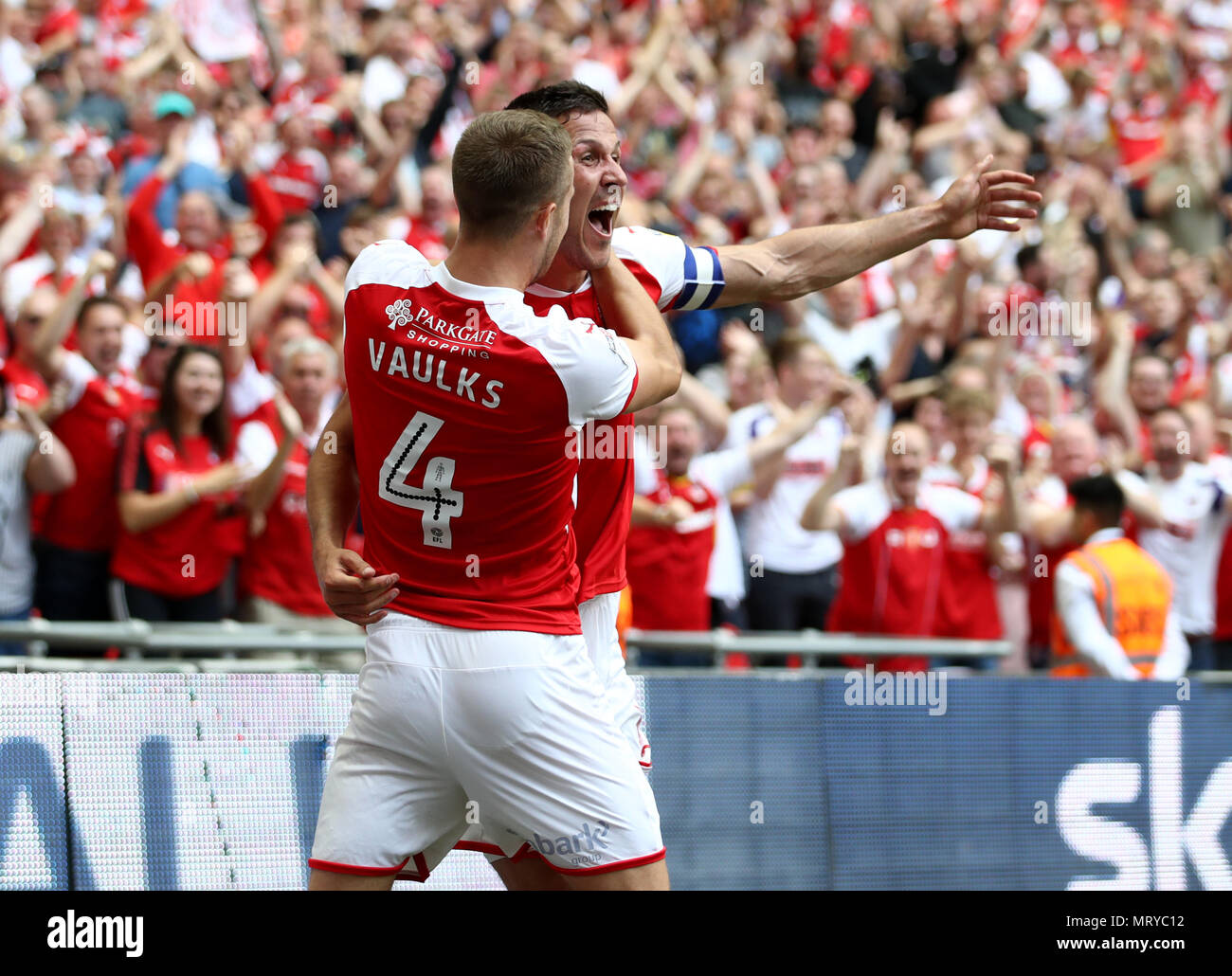 Rotherham United's Richard Wood celebrates scoring his side's first ...