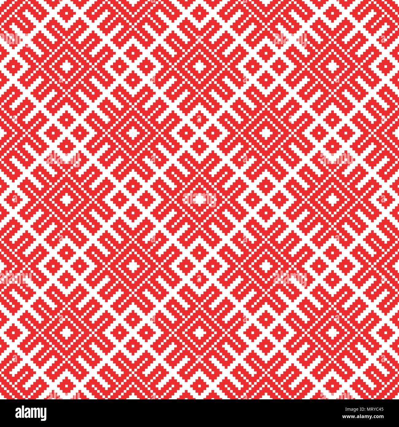 Seamless traditional Russian and slavic ornament made by squares Stock ...