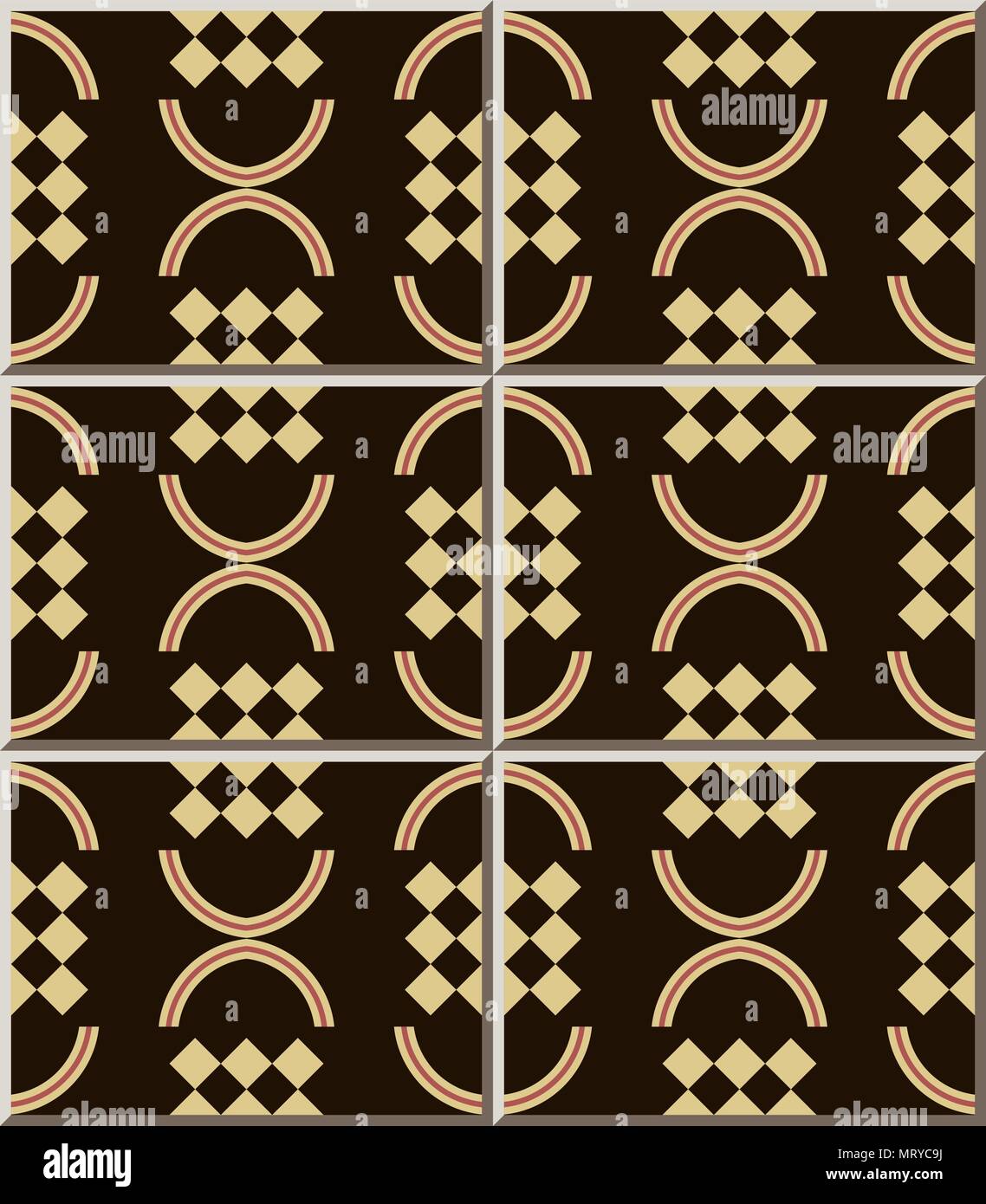 Ceramic tile pattern Curve Semi Circle Round Check Geometry, oriental ...