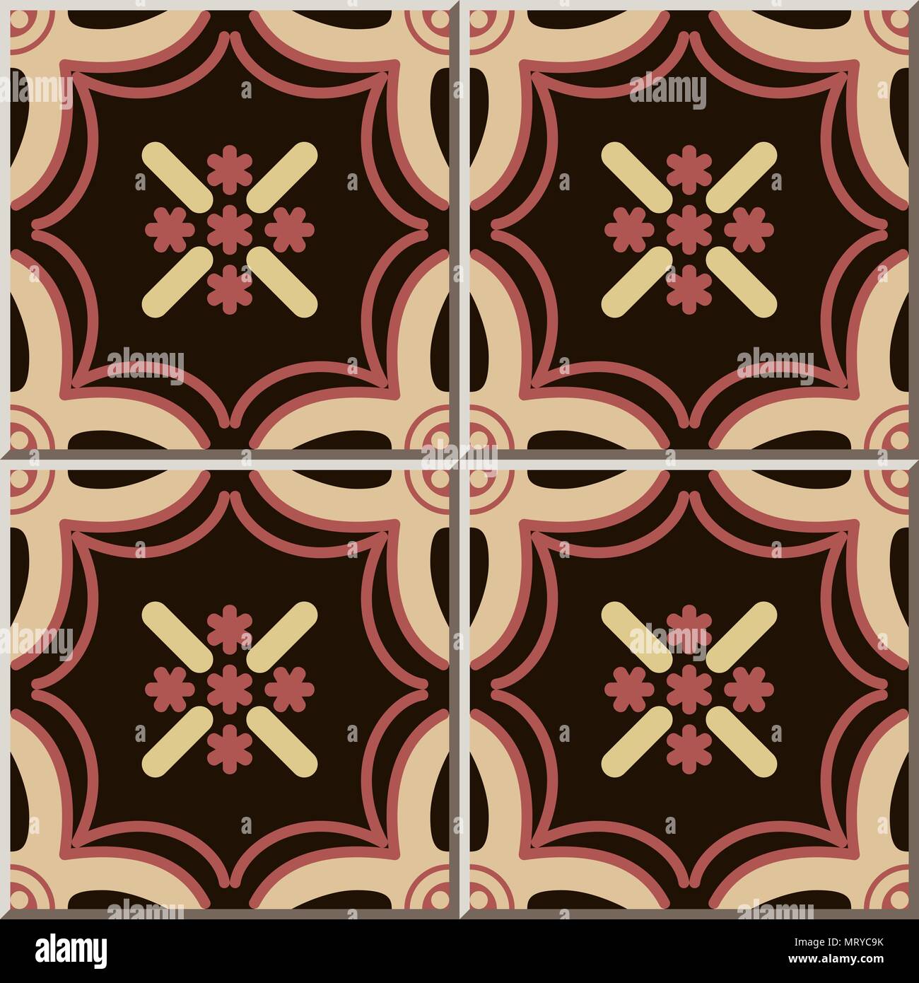 Ceramic tile pattern Curve Cross Geometry Flower, oriental interior ...