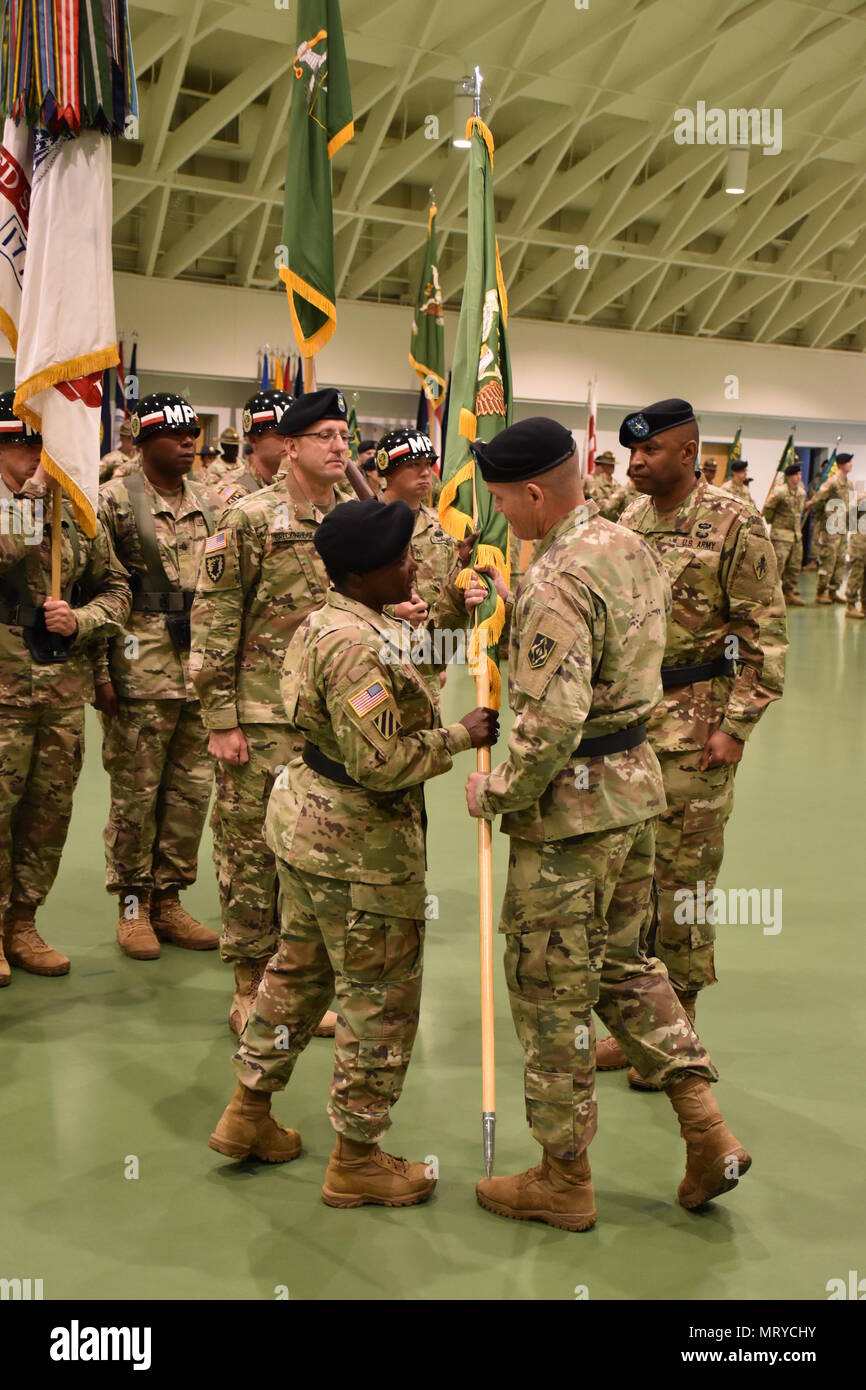 Brig. Gen. Donna Martin receives the Military Police Regimental colors ...