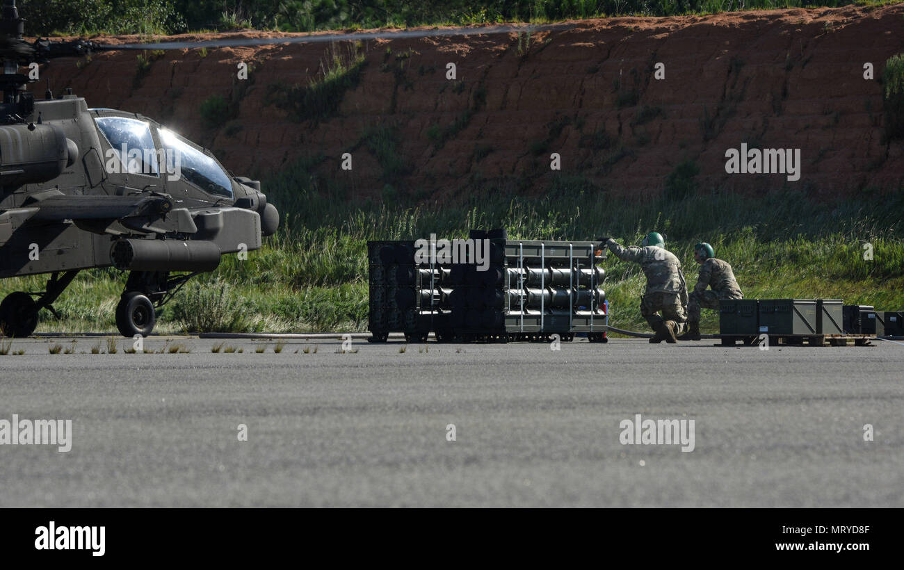 Soldiers with D Company, 1-151st Attack Reconnaissance Battalion, arm ...